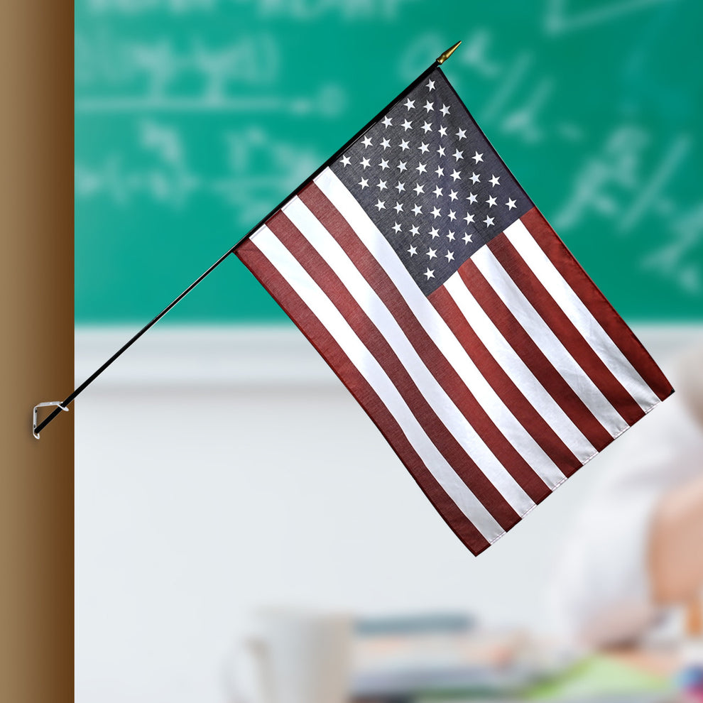 White Wall Bracket for USA Classroom Stick Flags – United States Flag Store