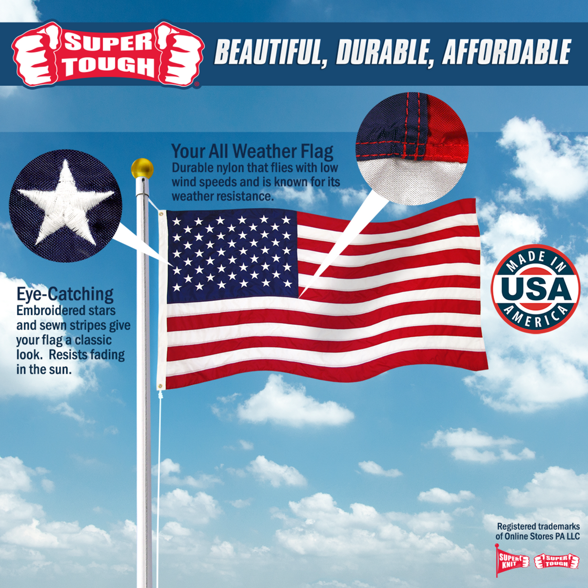 3x5 Nylon American Flag | Durable for Outdoor Use | Super Tough ...
